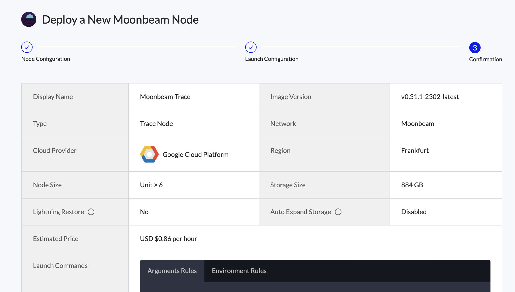 Deploy a Moonbeam Trace Node