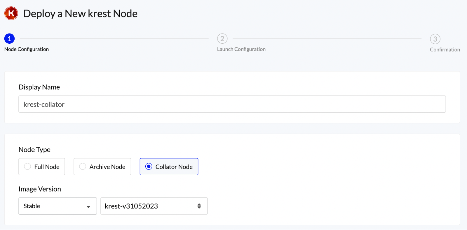 Set up a krest Collator